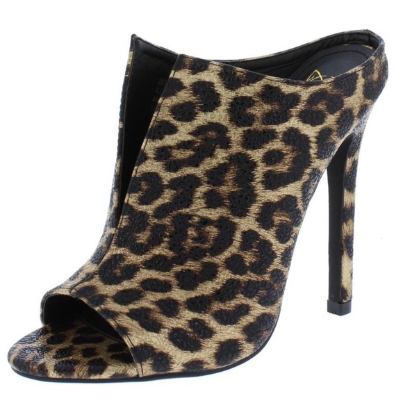 Shoes | Leopard Peep Toe Plunge Front Stiletto Heels | Poshmark